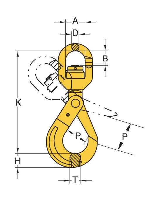 Grade 8 Swivel Self Locking Hook