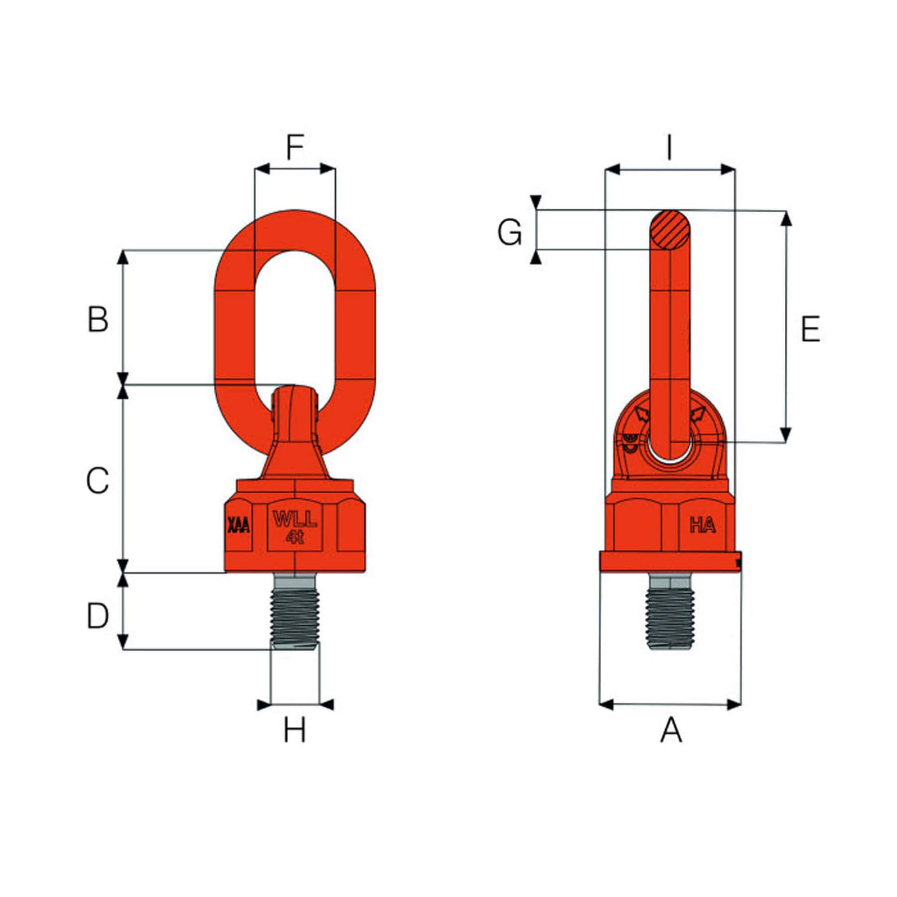 HA Universal Swivel Point with 360° rotation ball bearings