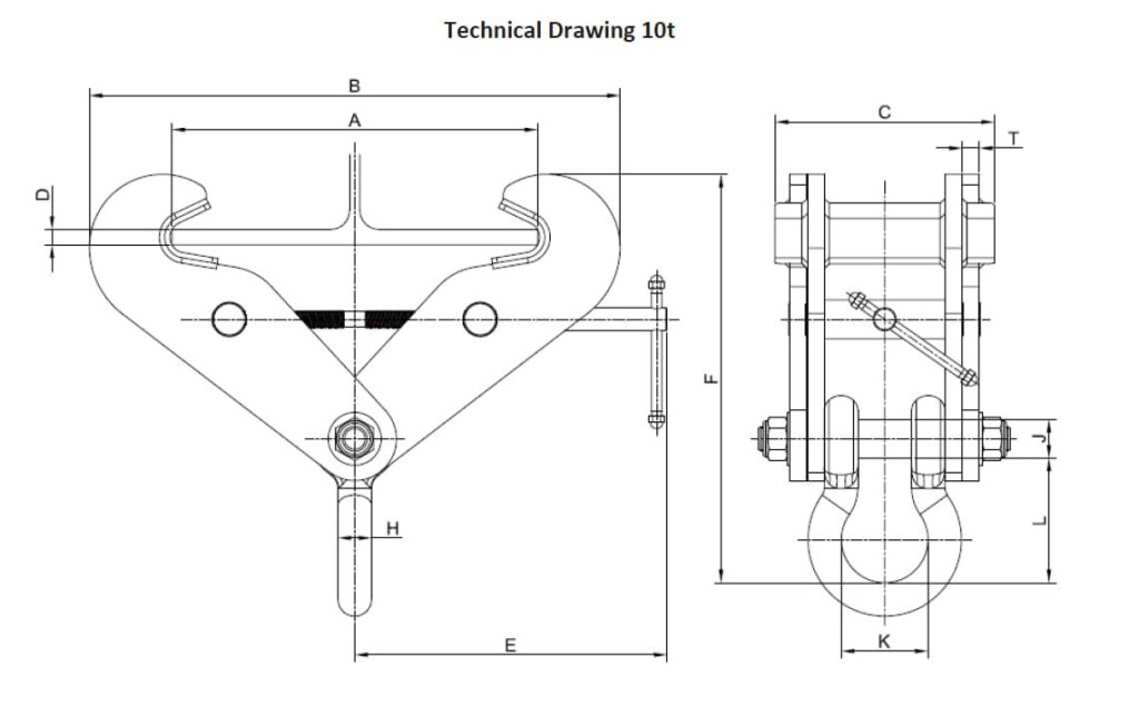 Tiger Fixed Jaw Heavy Duty Beam Clamp with Shackle